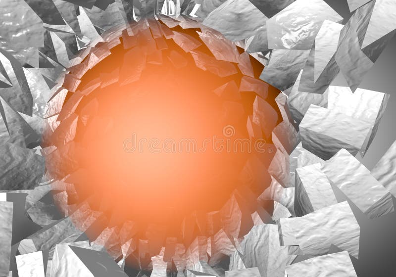 Exploding Sphere Abstract 3d Shpaes Stock Illustration - Illustration ...