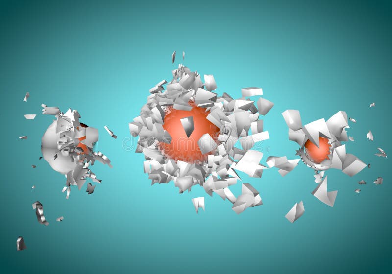 Exploding Sphere Abstract 3d Shpaes Stock Illustration - Illustration ...