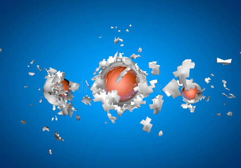 Exploding Sphere Abstract 3d Shpaes Stock Illustration - Illustration ...