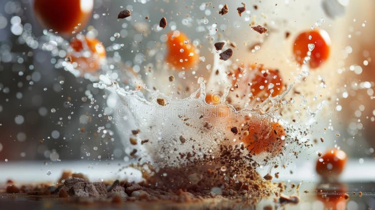 Exploding Splash of Cherry Tomatoes in Dramatic Motion Stock Image ...