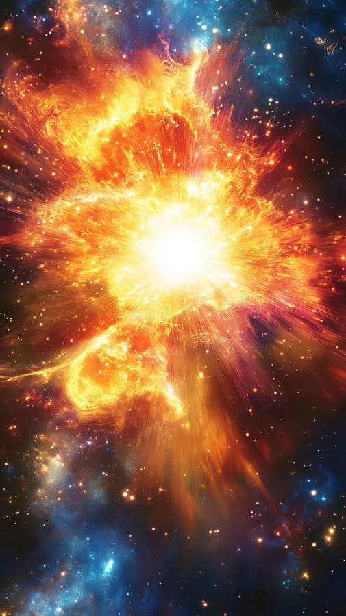 Exploding Star in a Colorful Cosmic Galaxy Stock Image - Image of ...