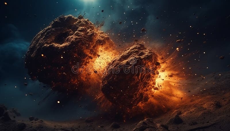 Exploding Star Ignites Fiery Nebula in Galactic Night Sky Fantasy ...