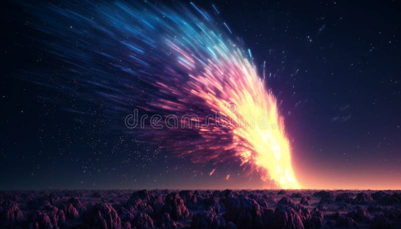 Exploding Star Illuminates Galaxy in Vibrant Multi Colored Abstract ...