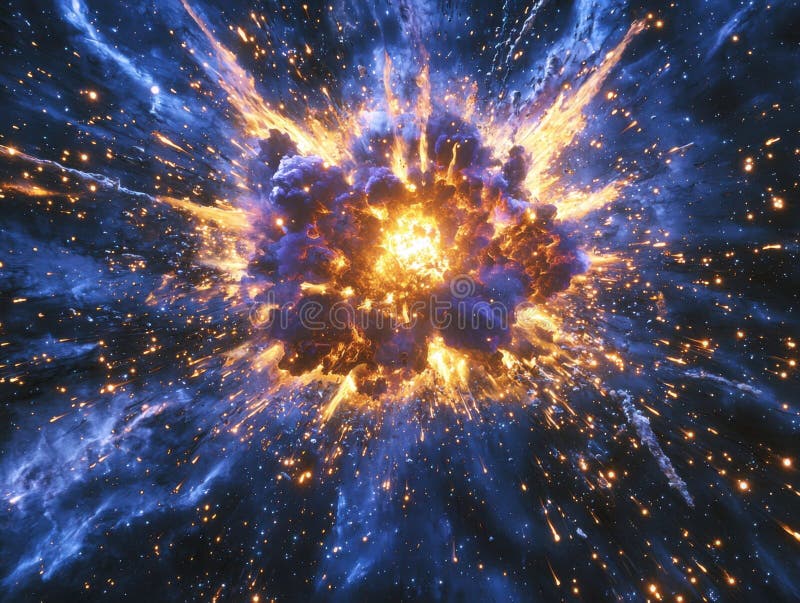 Exploding Star in the Night Sky Creating a Brilliant Display of Light ...