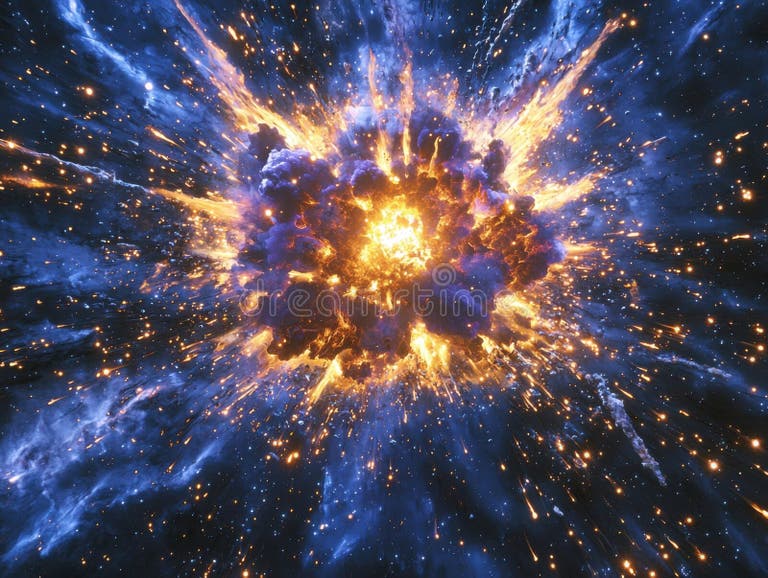 Exploding Star in the Night Sky Creating a Brilliant Display of Light ...