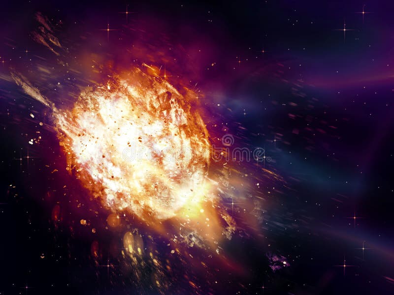 Exploding of Star in Space stock illustration. Illustration of bright ...