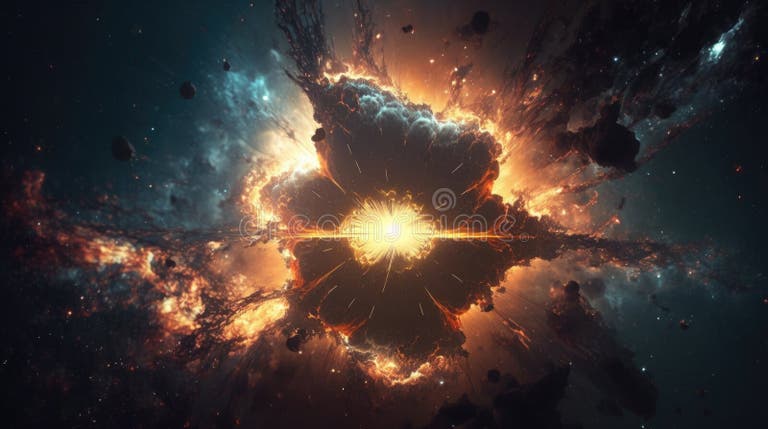 Exploding Star in Space. Supernova, Nebula, Galaxy. Astronomy, Science ...