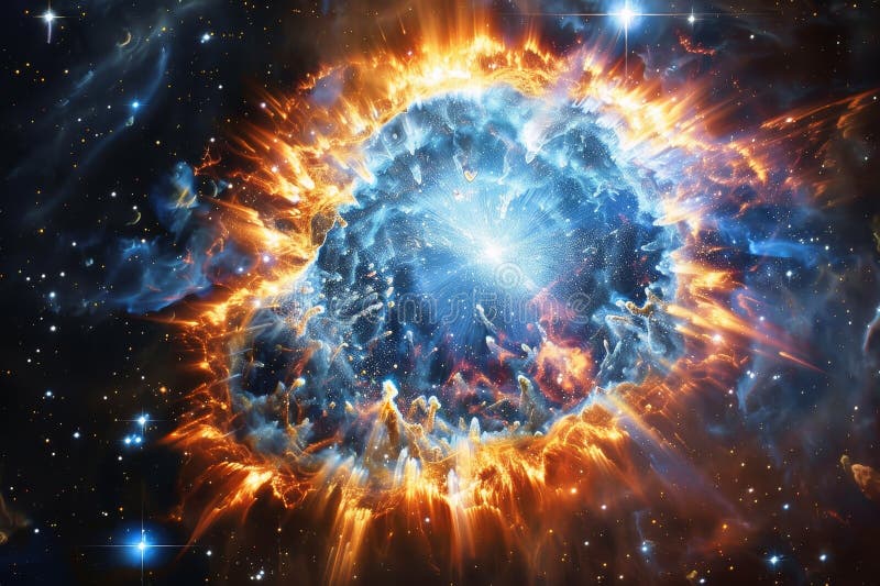 An Exploding Star in the Vast Universe Stock Illustration ...