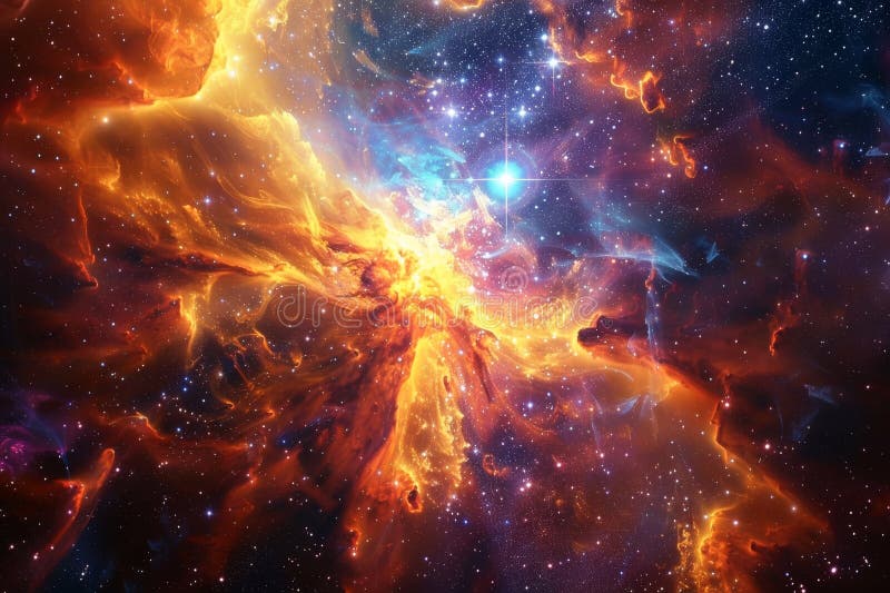 An Exploding Star in the Vast Universe Stock Illustration ...
