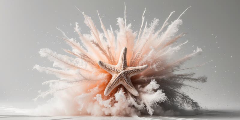 Exploding Starfish a Starfish Chalk Piece Exploding into a Spray Stock ...
