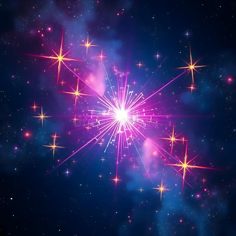 Exploding Stars in a Cosmic Color Burst Stock Image - Image of vastness ...