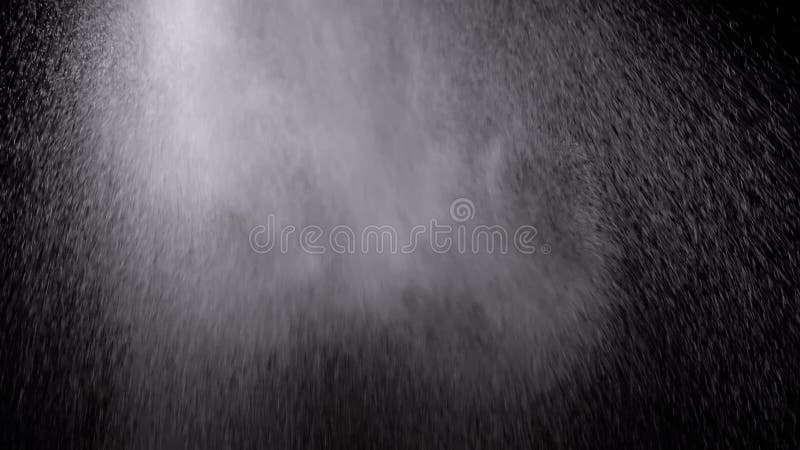 Exploding Stream of Ice Water Drops, Dust in Empty Space on a Black ...