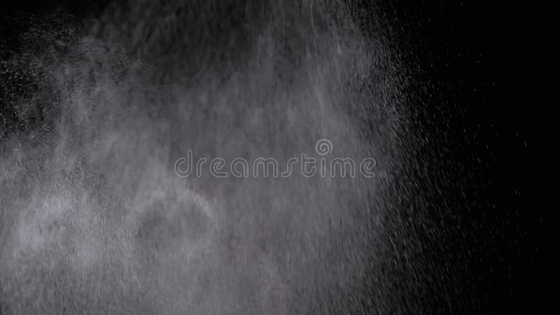 Exploding Stream of Ice Water Drops, Dust in Empty Space on a Black ...