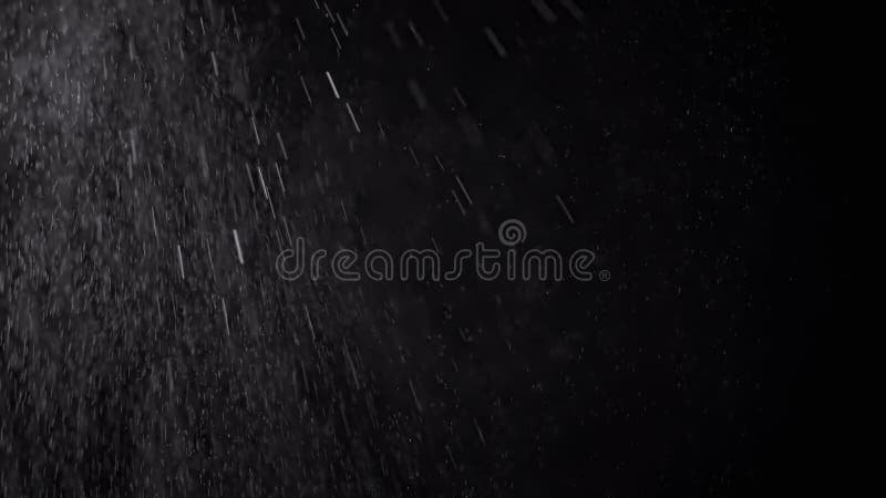 Exploding Stream of Ice Water Drops, Dust in Empty Space on a Black ...
