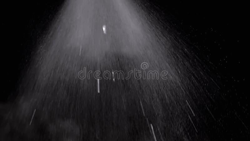Exploding Stream of Ice Water Drops, Dust in Empty Space on a Black ...