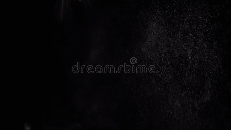 Exploding Stream of Ice Water Drops, Dust in Empty Space on a Black ...