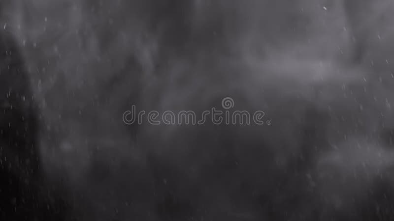 Exploding Stream of Ice Water Drops, Dust, Fog in Empty Space on a ...