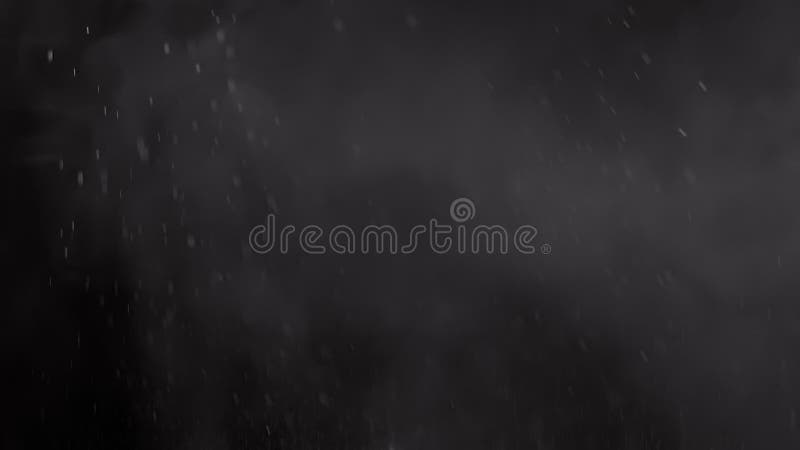 Exploding Stream of Ice Water Drops, Dust, Fog in Empty Space on a ...