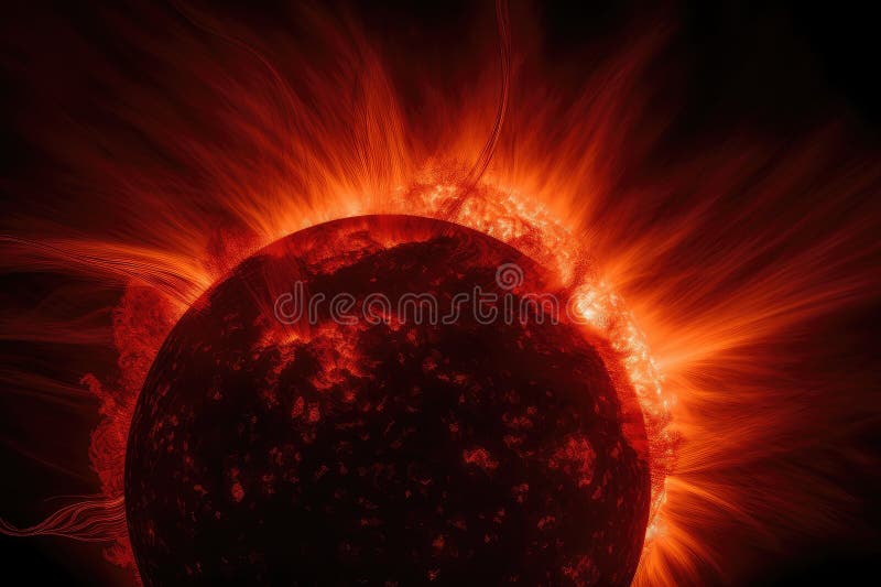 Exploding Sun with Corona and Prominences Visible in Dramatic Close-up ...