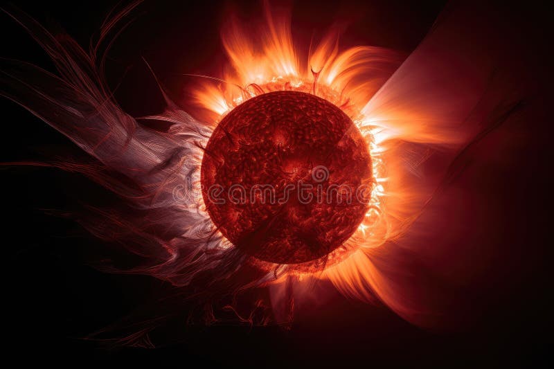 Exploding Sun with Corona and Prominences Visible in Dramatic Close-up ...