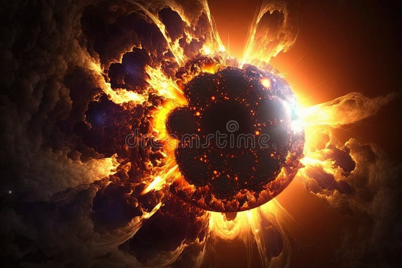 Exploding Sun Illustration Generative Ai Stock Illustration ...