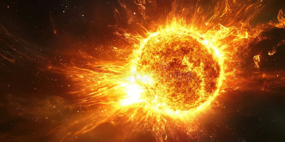 Exploding Sun with Solar Flares, Intense Solar Activity in Space ...