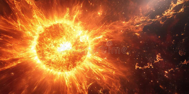 Exploding Sun with Solar Flares, Intense Solar Activity in Space ...