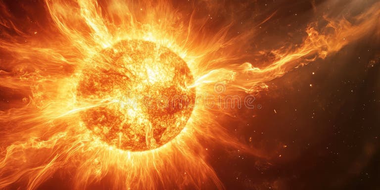 Exploding Sun with Solar Flares, Intense Solar Activity in Space ...