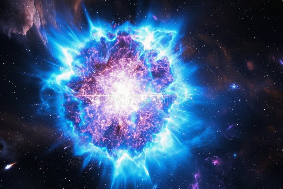 An Exploding Super Nova in Space Stock Illustration - Illustration of ...