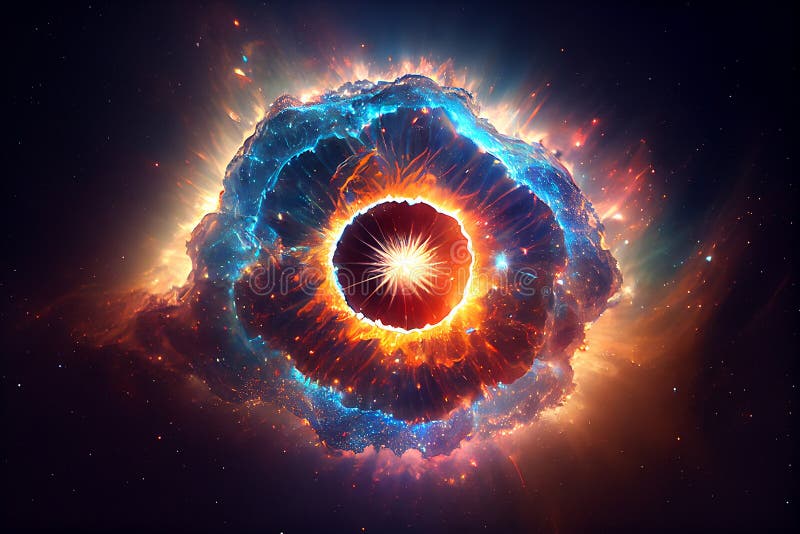 Supernova Explosion in Space, Forming of Nebula, Generative Ai ...
