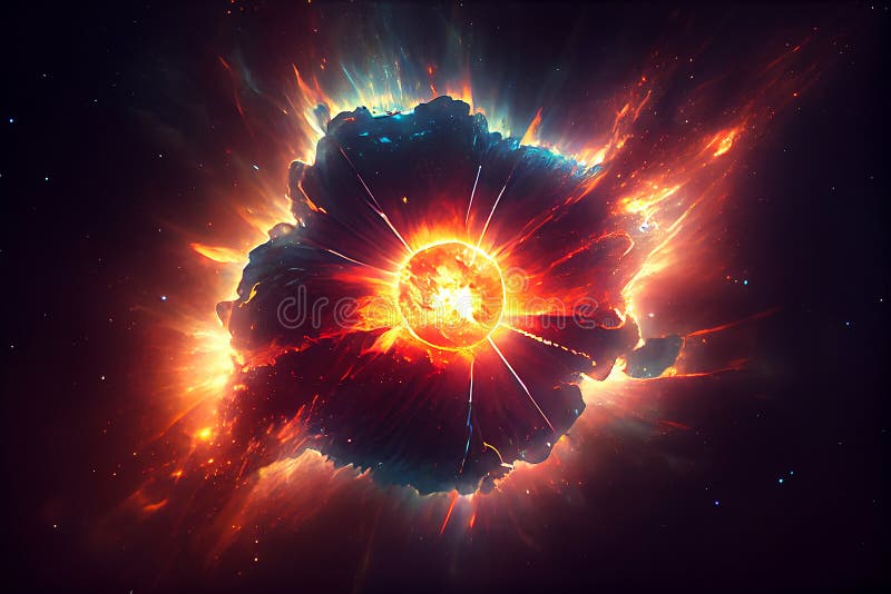 Exploding Supernova in Space, Forming of Nebula, Generative Ai ...