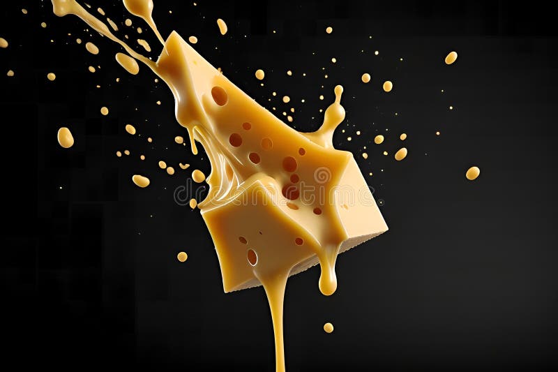Exploding Swiss Cheese with Melted Splash Stock Illustration ...