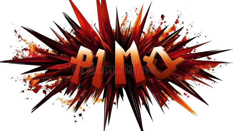 P1M0: Explosive 3D Text Art Stock Illustration - Illustration of high ...