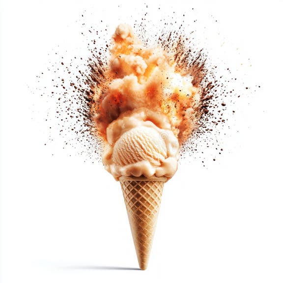 Vanilla Ice Cream Burst stock image. Image of macro - 367256499