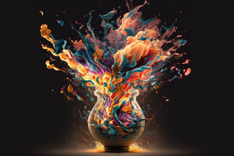 Exploding Vase Illustration Stock Illustration - Illustration of colors ...
