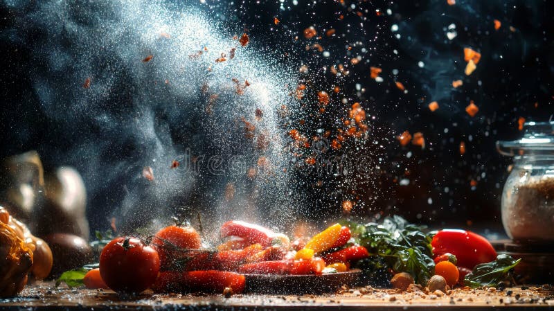 Exploding Vegetables Spices Motion Stock Photos - Free & Royalty-Free ...