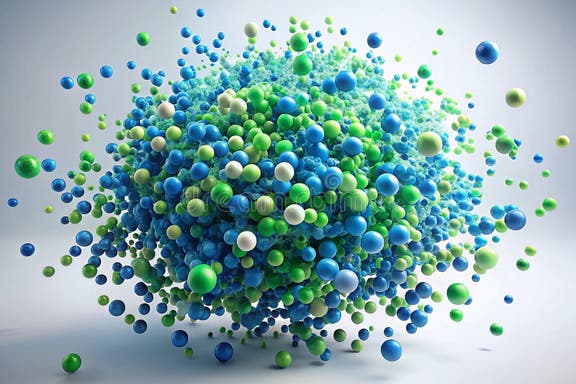 Exploding Vibrant Spheres, Abstract Background, Studio Shot, 3D Render ...