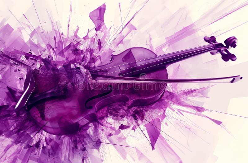 Exploding Violin in Purple Hues Stock Photo - Image of violin, energy ...