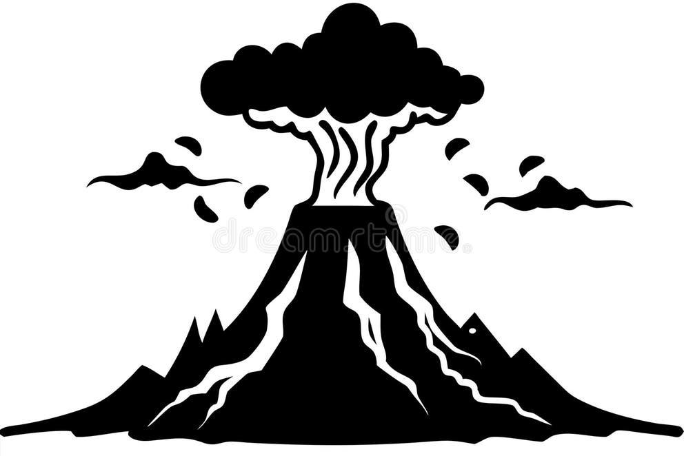 Exploding Volcano Eruption Vector Illustration for Nature and Education ...