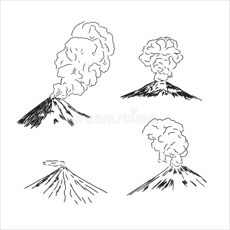 Exploding Volcano. Vector Image Volcano Vector Illustration Stock ...