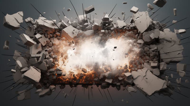 Exploding Wall with Free Area on Center for Any Object or Background ...