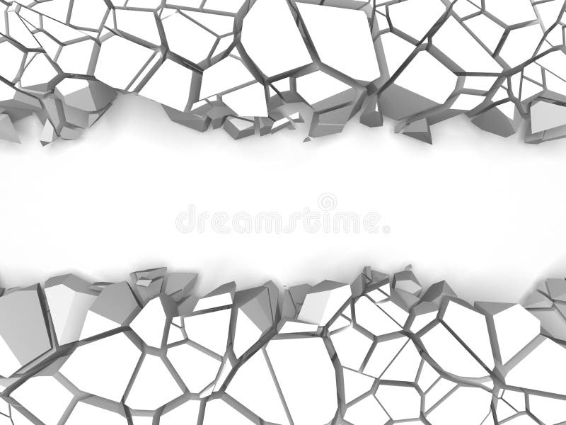 Exploding Wall with Free Area on Center Stock Illustration ...