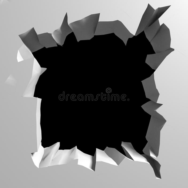 Exploding Wall with Free Area on Center Stock Illustration ...