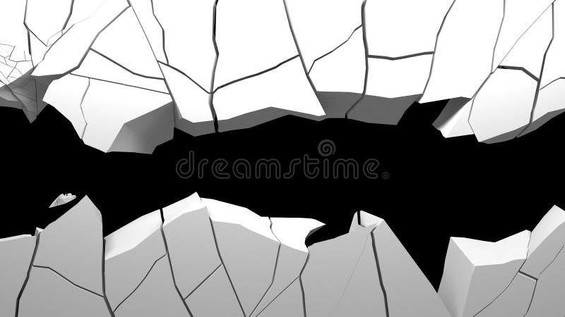 Exploding Wall with Free Area on Center Stock Illustration ...