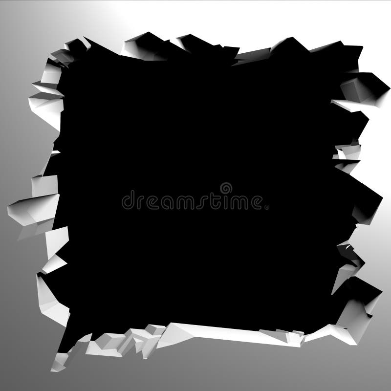 Exploding Wall with Free Area on Center Stock Illustration ...