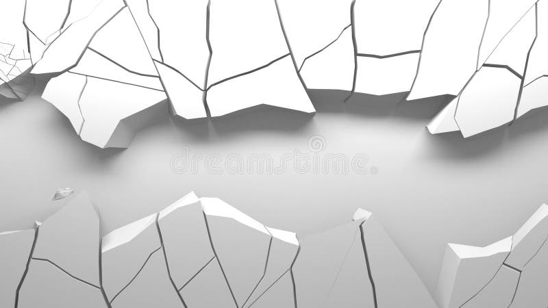 Exploding Wall with Free Area on Center Stock Illustration ...