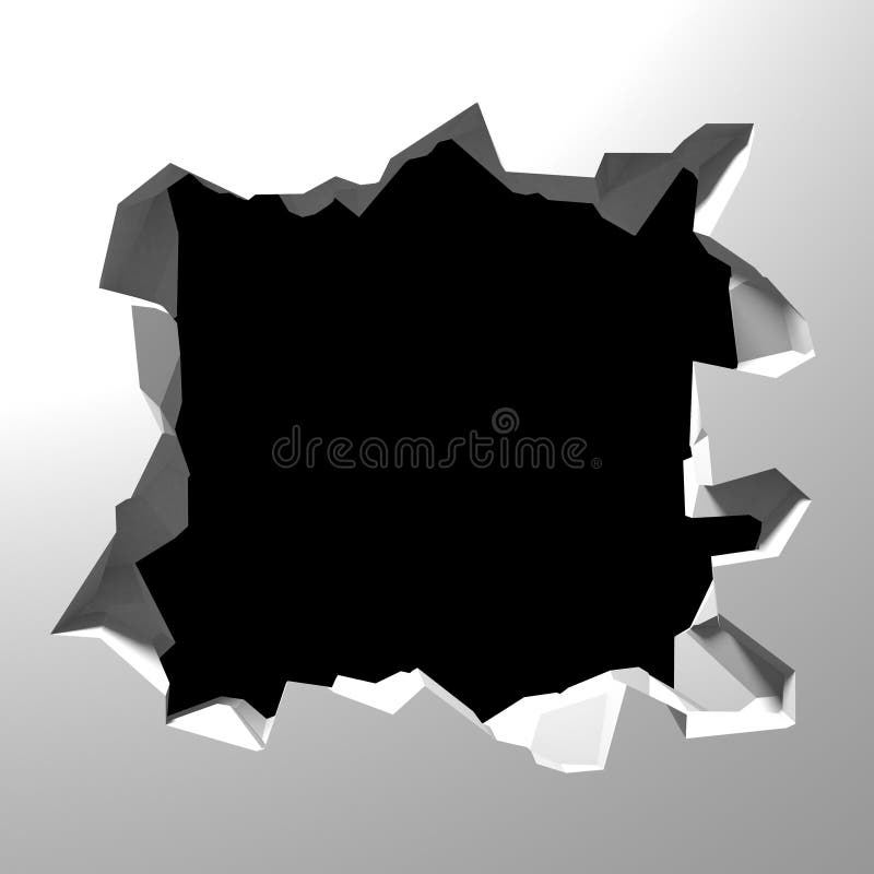 Exploding Wall with Free Area on Center Stock Illustration ...