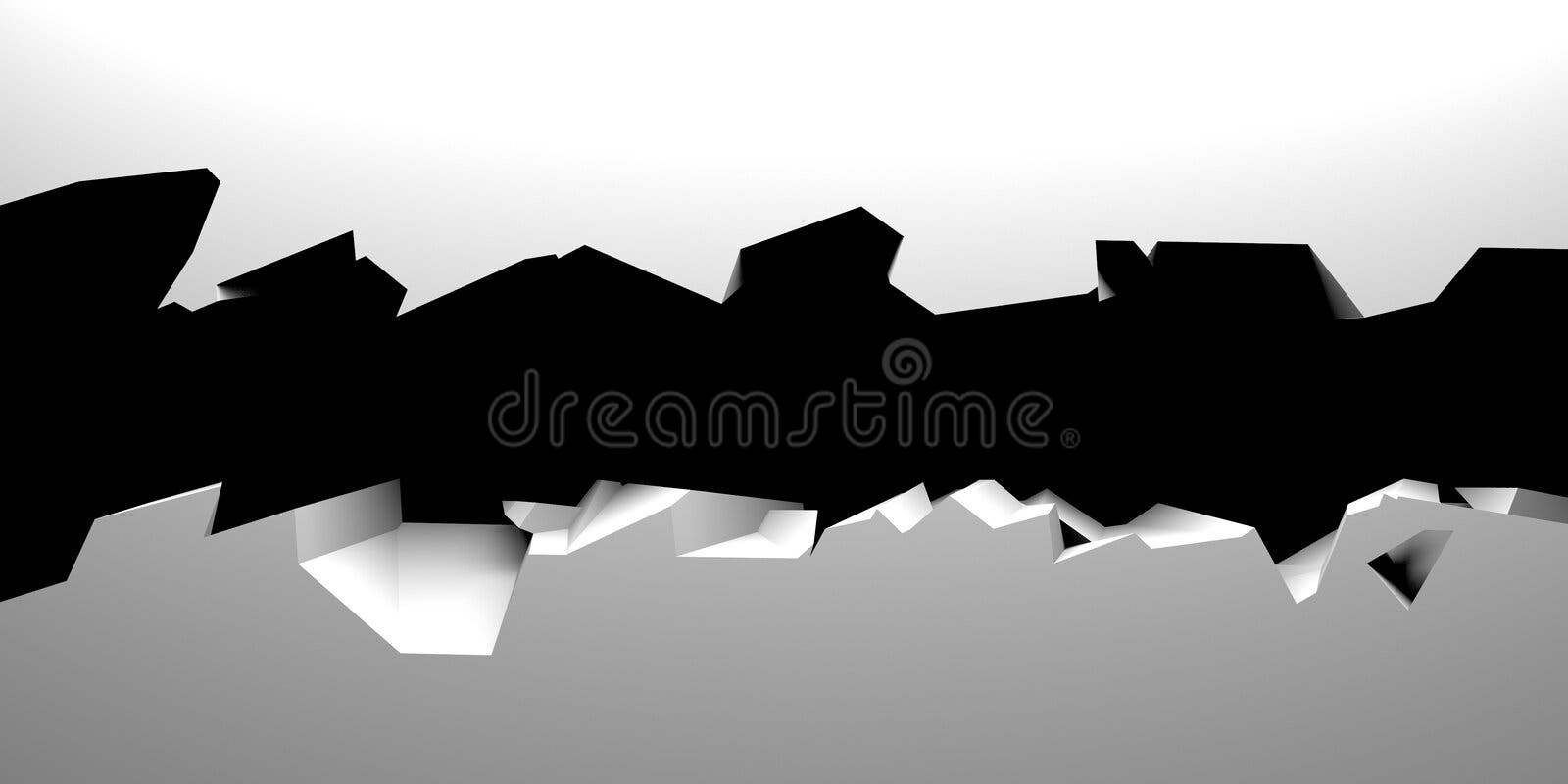 Exploding Wall with Free Area on Center Stock Illustration ...