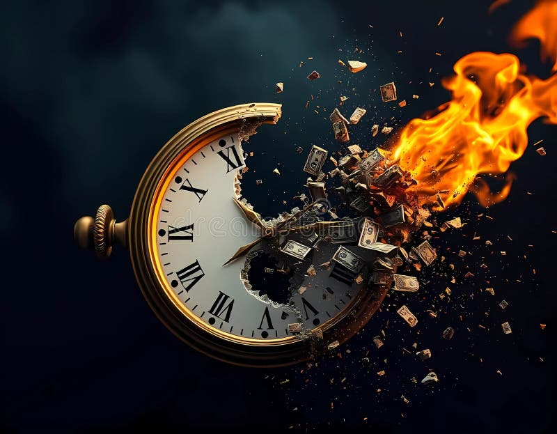 The Exploding Watch Depicts the Concept of Precious Time Stock ...