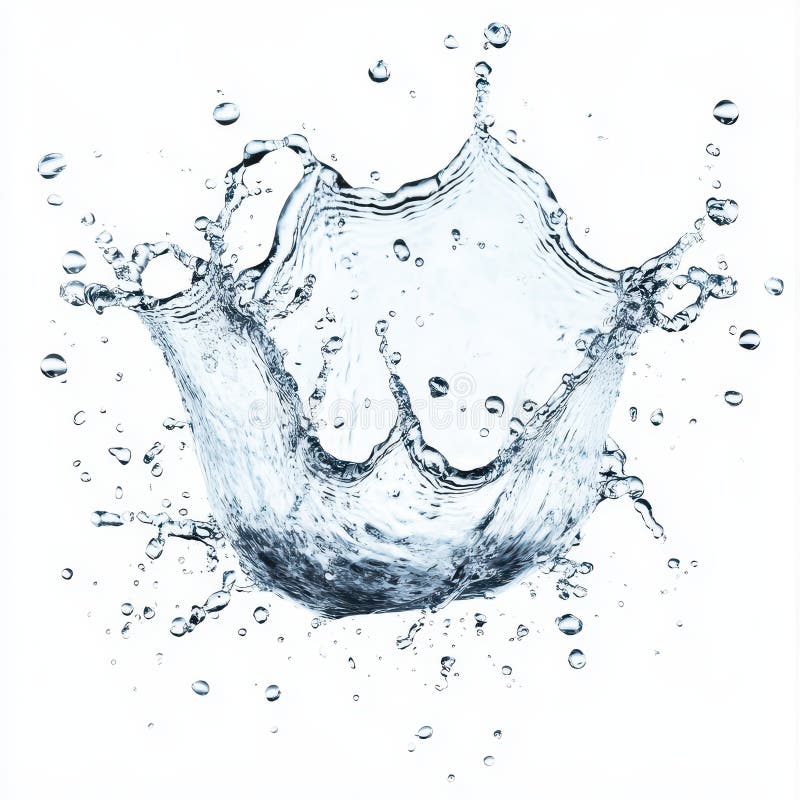 Exploding Water Splash Captured Against a Pure White Background Stock ...